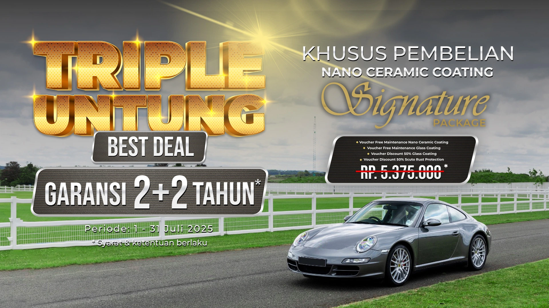 Promo Coating Triple Untung dari Scuto! Mobil Kinclong